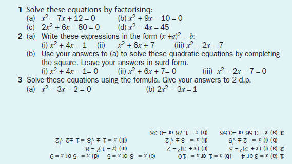 Quadratic Equations | gcse-revision, maths, number-and-algebra, algebra ...