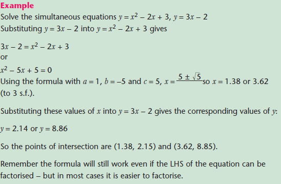 Simultaneous linear & quadratic equations | gcse-revision, maths ...