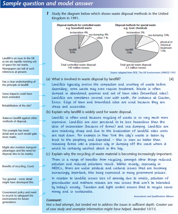 Sample question & model answer | a2-level-level-revision, geography ...
